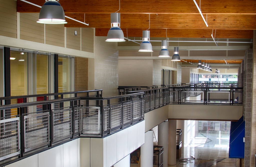 Red Bank Middle School Woven railing panels | Gage Architectural Products